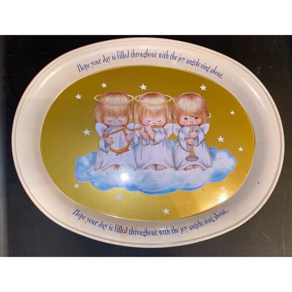 Hallmark | Holiday | Vintage Hallmark Angel Metaltin Platter Plate ...